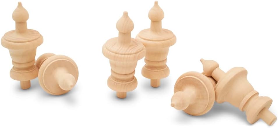 Amazon.com: Pinehurst Crafts Wooden Finials, Wood Finials Work Great as ...