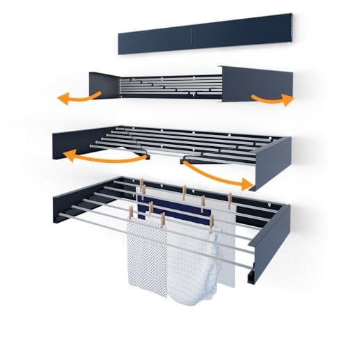 Hot Flow Glide Foldable Wall Mounted Clothes Rack, Retractable Clothes ...