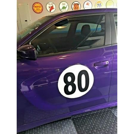 Amazon.com: 10" Set of Two Custom Numbers Classic Circle Rally Racing ...