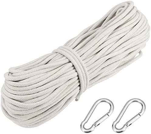 Amazon.com: 100 Ft Heavy Duty Braided Cotton Rope Clothesline ...