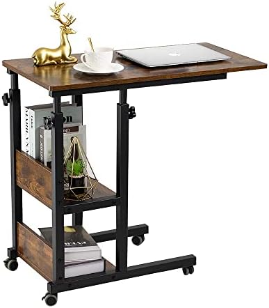 Amazon.com: MEINV Foldable Small Side Table - C Shaped Couch End Table with Storage Shelf and ...