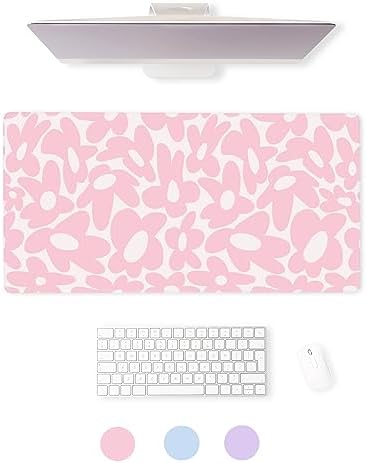 Amazon.com : Pecfamly Cute Light Pink Desk Matt Computer Mats for ...