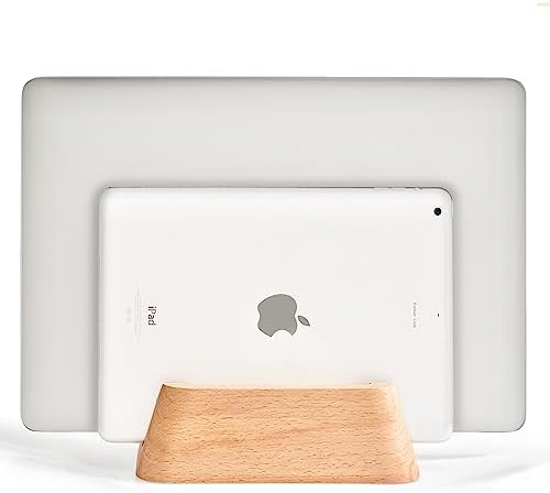 Amazon.com: ACODE Wood Vertical Laptop Stand, Laptop Holder for Desk ...