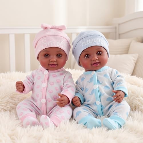 Amazon.com: BABESIDE Black Baby Dolls Twins - 12inch Realistic Newborn ...