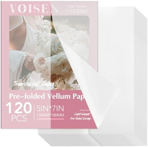 VOISEN 200Pcs Pre-Folded Vellum Paper, Printable Vellum Jackets ...
