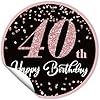 Amazon.com: REWIDPARTY 1.5 Inch Round 40th Birthday Stickers（80 Pieces ...