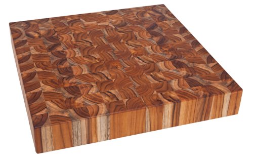 Buy Proteak 16-Inch by 16-Inch by 2-1/2-Inch Square Cutting Board with ...