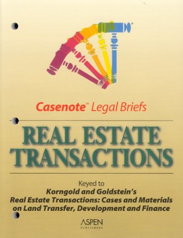 Buy Real Estate Transactions: Keyed to Korngold and Goldstein's Real Estate Transactions : Cases ...