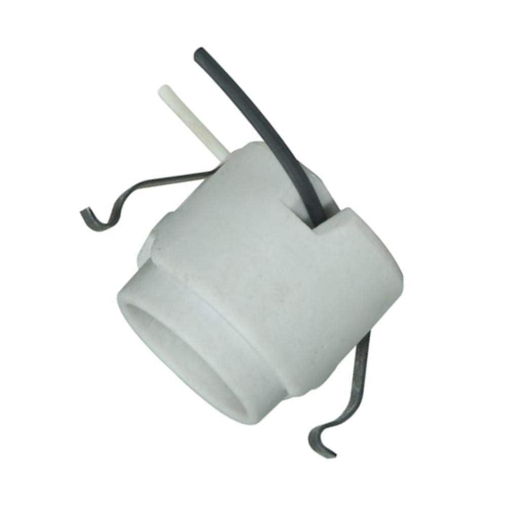 Satco 80-1263 Keyless Porcelain Socket with Rim and Double Snap-in Clip ...