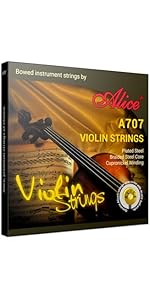 Amazon.com: Alice Violin Strings, 4/4 Violin Strings Full Set, Braided ...