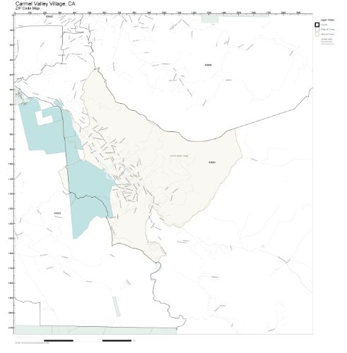 ZIP Code Wall Map of Carmel Valley Village, CA ZIP Code Map Not ...