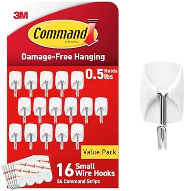 Amazon.com: Command Small Wire Toggle Hooks, 16 Hooks and 24 Strips ...