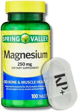 Amazon.com: KP+ Spring Valley, Magnesium 250 mg, 100 Count Tablets ...