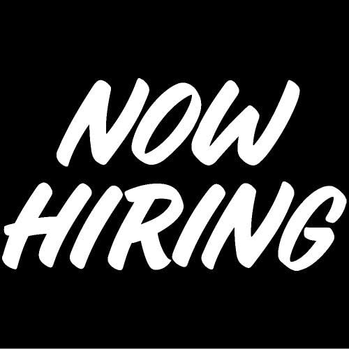 Amazon.com - Now Hiring Decal Sticker (White), Decal Sticker Vinyl Car ...