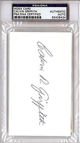 Calvin Griffith Authentic Autographed Signed 3x5 Index Card #83408424 ...