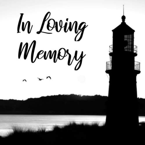 Amazon.co.jp: In Loving Memory: Lighthouse Guest Book - Black and White ...