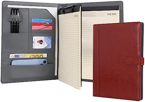 Wason Portefeuille en Cuir PU A4 avec Presse-papiers Bloc-notes ...