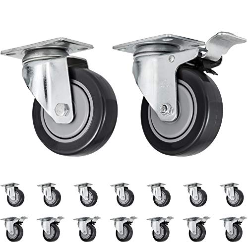 Snapklik.com : OrangeA 16 Pack 4 Swivel Caster Wheels Rubber Base ...