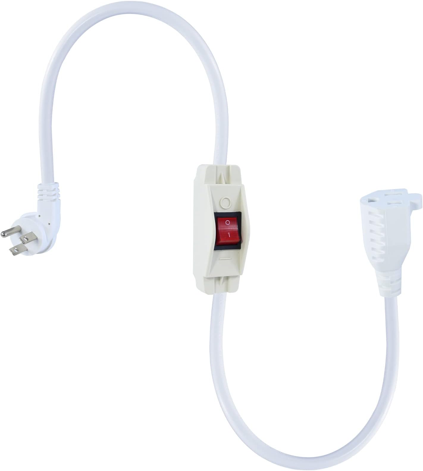 Amazon.com: White On Off Switch Extension Cord [2-Feet], 2-Prong/2 ...