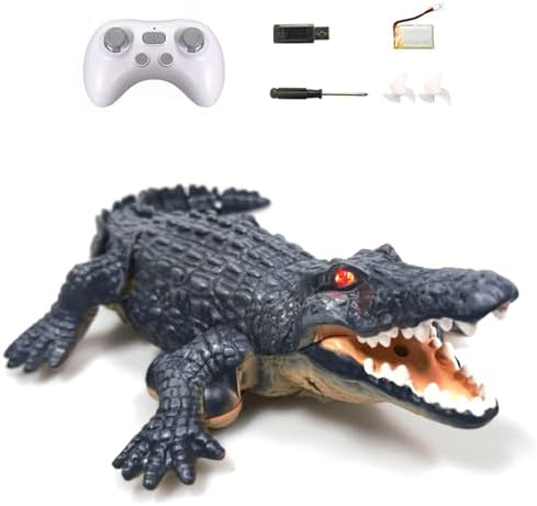 Remote Control Crocodile Toy, Waterproof RC Alligator Pool Toy with 2 ...