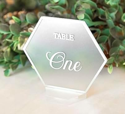Amazon.com : Aspen Ave Wedding Table Numbers - Elegant Hexagon Design ...