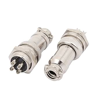 Aexit 2 (Terminal, connector) Pcs 4 Pin 16mm Male and Female Metal ...