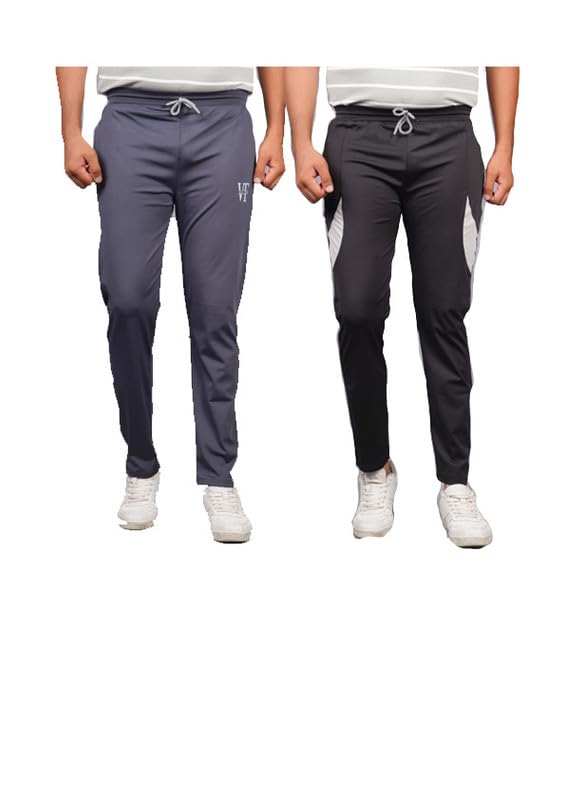 Vida Frio Men's Lycra Stretchable Regular fit Track Pants with Zipper ...
