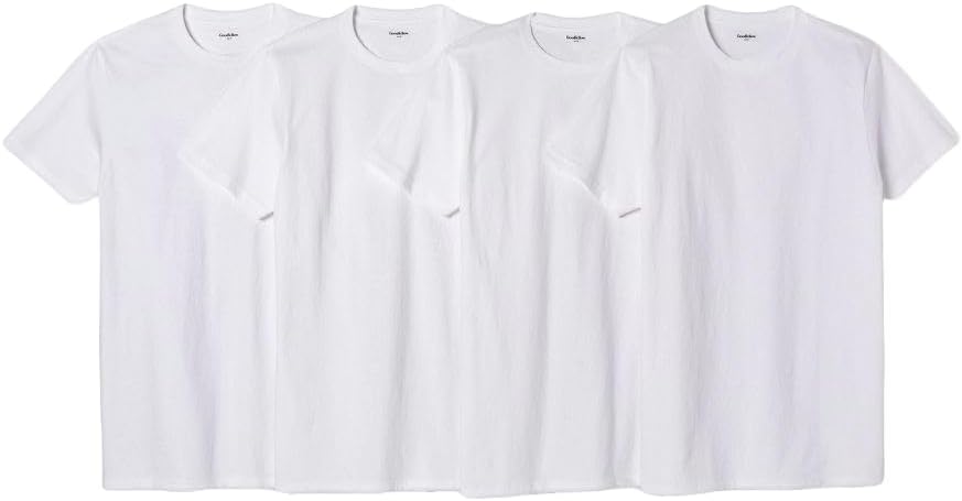 Goodfellow & Co Men's Short Sleeve 4pk Crew-Neck T-Shirt (US, Alpha ...