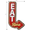 Amazon.com: Open Road Brands Eat Here Arrow Embossed Metal Sign ...