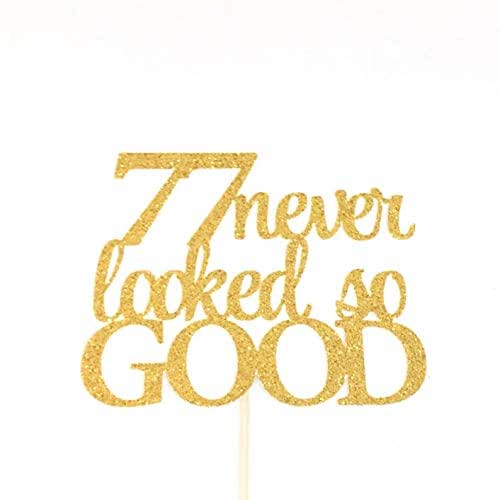 Amazon.com: Atelier Elegance 77th Birthday Cake Topper, 77 Never Looked ...