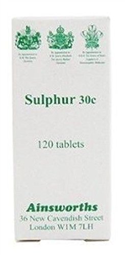 Amazon.com : Ainsworths Sulphur 30C Homoeopathic Remedy 120 Tablets ...