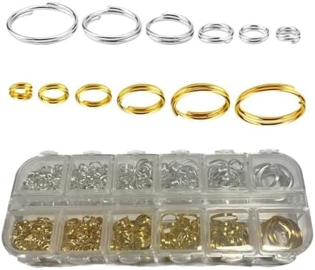 Amazon.com: 6 Size Gold and Sliver Jump Rings,Double Loops Round Split ...