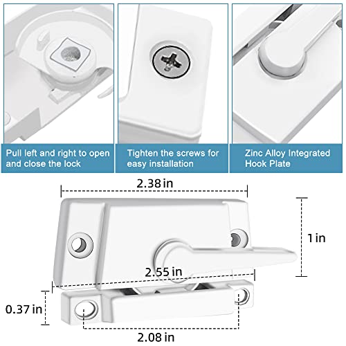 Snapklik.com : Sliding Window Sash Locks White 8 Pack Cam Sash Locks ...