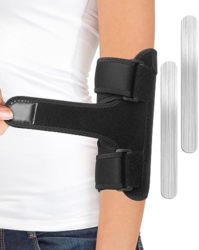 Amazon.com: Elbow Brace with 2 Removable Metal Splint for Sleeping ...
