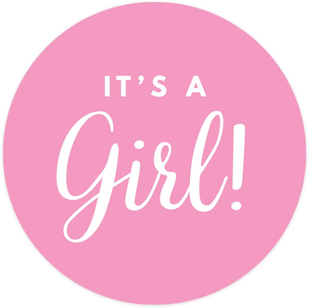 Amazon.com: 2" Round 50 Pack Pink It's a Girl Label Stickers Baby ...