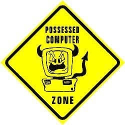 Amazon.com: Possessed Computer Zone Devil Joke Sign : Home & Kitchen