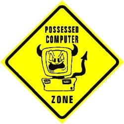 Amazon.com: Possessed Computer Zone Devil Joke Sign : Home & Kitchen