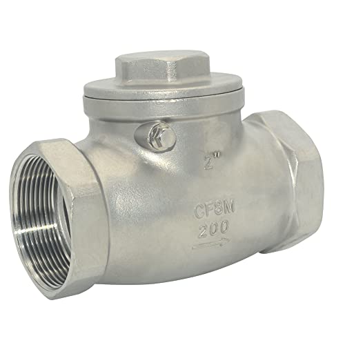 Stainless Steel SS316 NPT 2" Swing Check Valve WOG 200 PSI PN16 CF8M ...