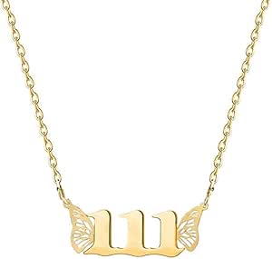 Amazon.com: COLORFUL BLING Dainty Angel Number Necklace for Women 111 ...