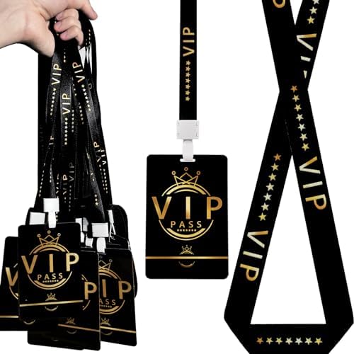 Amazon.com : 50 Sets PVC VIP Badge lanyards and Plastic Pass Cards ...