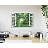 Amazon.com: FLFK Fake Window Wall Mural - Jungle Faux Window Wall ...