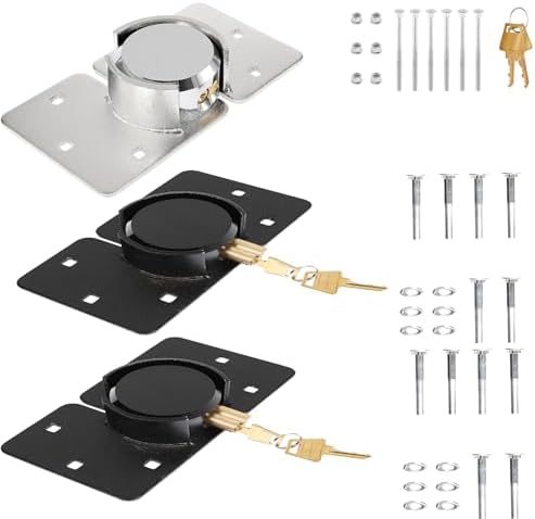 IRONWALLS Heavy Duty Puck Lock Silver & Black Hidden Shackle Padlock 2 ...