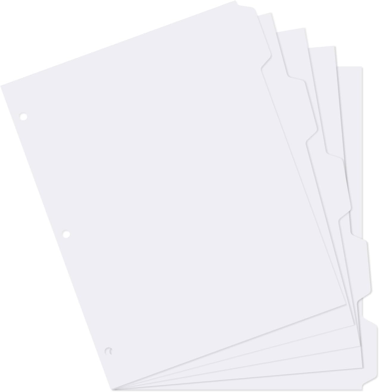 suituts 20 Pack Binder Dividers with 5 Tabs, Dividers for 3 Ring Binder ...