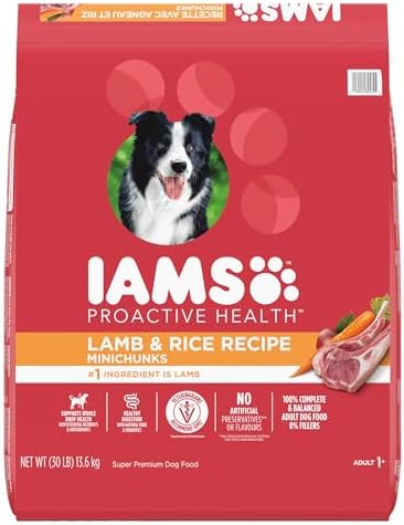 IAMS Proactive Health Minichunks Dog Food Dry Adult, Lamb & Rice Recipe ...