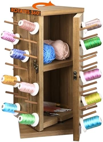 Amazon.com: Acacia Wood 84 Spools Thread Rack/Thread Holder Organizer ...