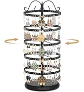 Amazon.com: MODOWEY 6 Tier Rotating Metal Earring Holder Organizer ...