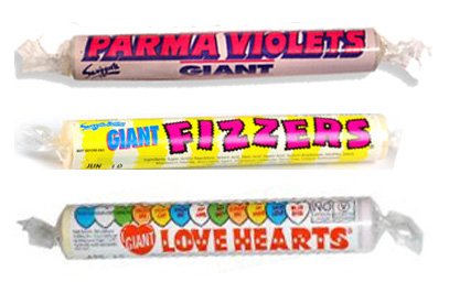 Amazon.com : Swizzels Matlow Giant Parma Violets, Fizzers & Love Hearts ...