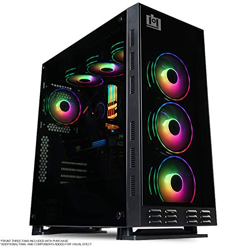 Deco Gear Mid-Tower Computer Case with 3-Sided Tinted Tempered Glass, 3 ...