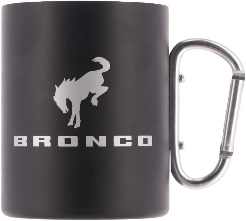 Amazon.com | Ford Bronco Carabiner Handle Mug, Stainless Steel, Black ...