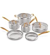 Amazon.com: Homaz life Pots and Pans Set, Tri-Ply Stainless Steel ...
